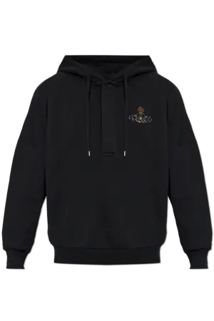 VIVIENNE WESTWOOD Batwing Sleeve Sweatshirt With Embroidered Logo - Black