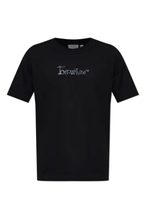 Off-White T-shirt With Logo - Black