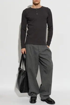 LEMAIRE Ribbed Long Sleeve Henley Top