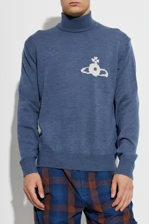 VIVIENNE WESTWOOD Wool Turtleneck With Embroidered Logo
