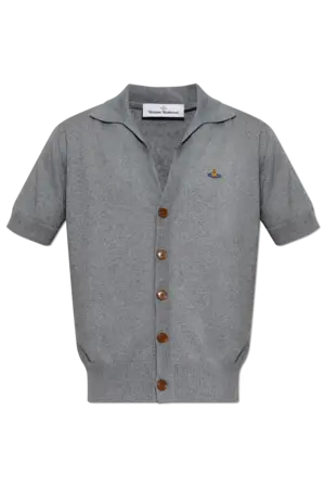 VIVIENNE WESTWOOD Short-sleeve Collared Cardigan - Grey