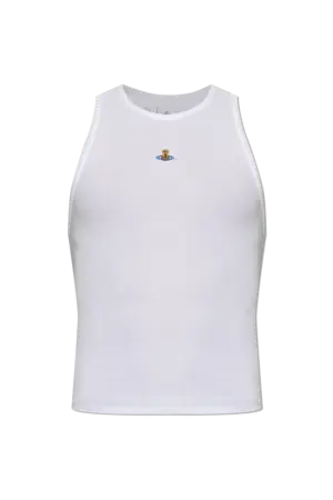 VIVIENNE WESTWOOD Vivienne Westwood Ribbed Knit Sleeveless Top White