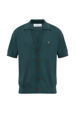 VIVIENNE WESTWOOD Short Sleeve Collared Cardigan - Green