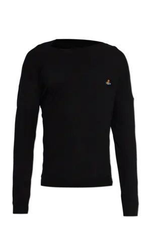 VIVIENNE WESTWOOD Ribbed Knit Long Sleeve Sweater - Black