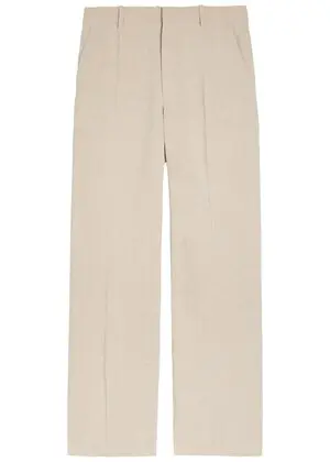 JW Anderson Tailored Cotton And Linen-blend Trousers - Natural