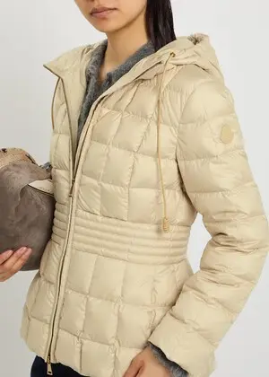 Moncler Engoulevent Hooded Quilted Shell Jacket - Beige