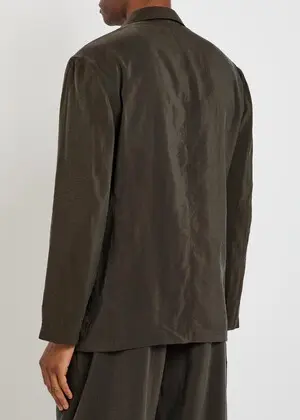 LEMAIRE Double-breasted Silk-blend Blazer - Brown Dark