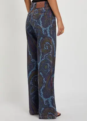 Etro Paisley Print Wide-leg Jeans
