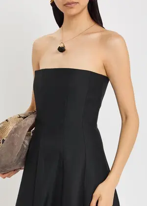 Khaite Stela Sculpted Strapless Wool-blend Midi Dress