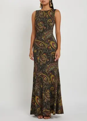 Etro Paisley Jacquard Fine-knit Maxi Dress