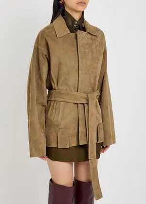 Khaite Alder Belted Suede Jacket