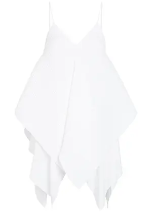 JW Anderson Pleated Asymmetric Chiffon Top - White