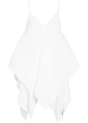 JW Anderson Pleated Asymmetric Chiffon Top - White