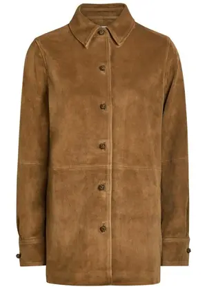 RÓHE Suede Overshirt - Dark Brown