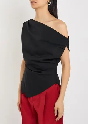 RÓHE Asymmetric Off-the-shoulder Top With Lapel Detail