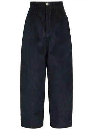 RÓHE Berber Barrel-leg Corduroy Trousers - Black