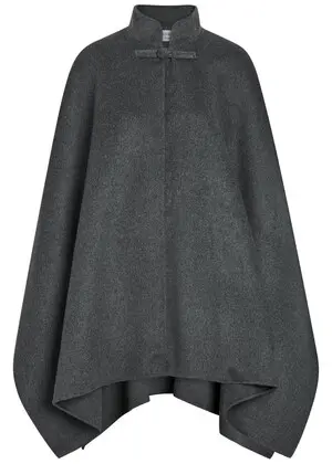 RÓHE Pankou Wool And Cashmere-blend Cape - Dark Grey