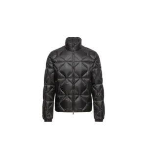 Moncler Asurel Geometric Quilted Short Down Jacket - Black