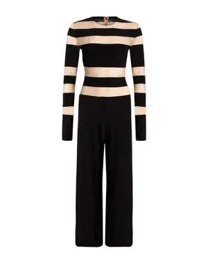 Norma Kamali Striped Long Sleeve Jumpsuit