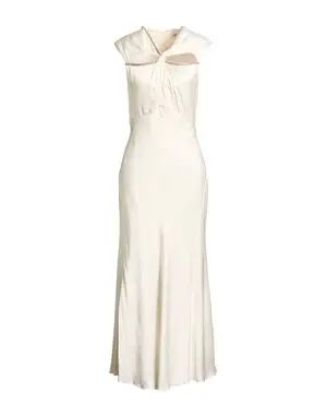 Sandro Off-white Viscose Maxi Dress With Crystal Embellishments