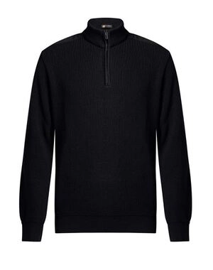 Paul & Shark Virgin Wool And Silk Zip-up Sweater - Midnight Blue