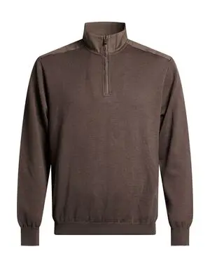Paul & Shark Taupe Virgin Wool Half-zip Sweater - Grey