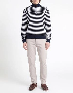 Paul & Shark Virgin Wool & Cashmere Striped Half-zip Sweater - Blue