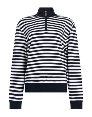 Paul & Shark Virgin Wool & Cashmere Striped Half-zip Sweater - Blue