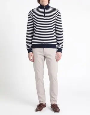 Paul & Shark Virgin Wool & Cashmere Striped Half-zip Sweater - Blue