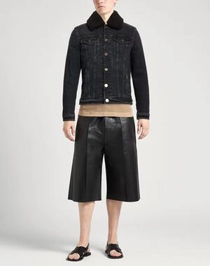MOORER Denim Trucker Jacket With Shearling Trim