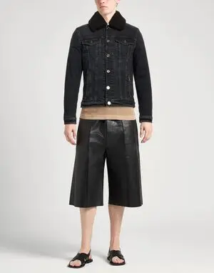 MOORER Denim Trucker Jacket With Shearling Trim