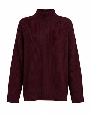 KAOS Ribbed Knit Turtleneck Sweater - Red