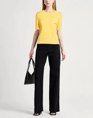 Sandro Marigold Wool Short Sleeve Sweater - Yellow