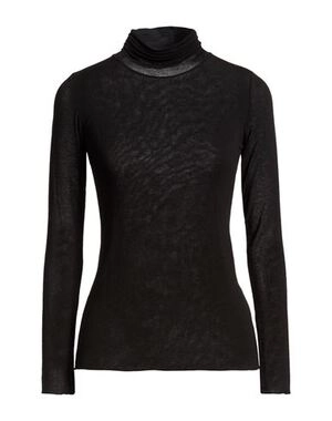 MOTEL Turtleneck Long Sleeve Knit Top - Black