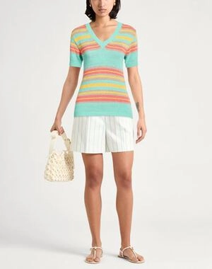 TOD'S Striped V-neck Fine Knit Sweater