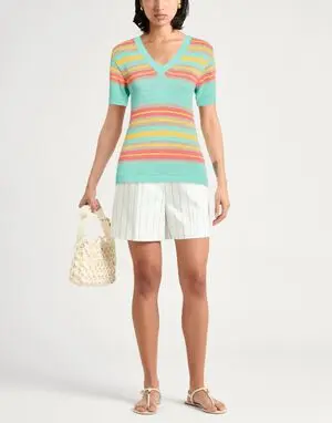TOD'S Striped V-neck Fine Knit Sweater