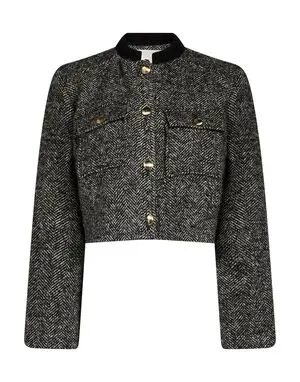 Ba&sh Jacket Charcoal Size Polyester, Wool, Alpaca Wool