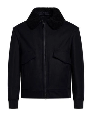 Paul & Shark Wool And Nylon Bomber Jacket With Plush Trims - Midnight Blue