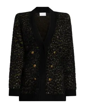 NENETTE Multicolor Metallic Button-embellished Knit Cardigan