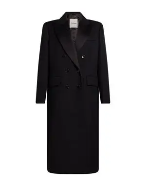 Sandro Double-breasted Wool Blend Coat