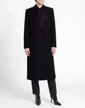 Sandro Double-breasted Wool Blend Coat
