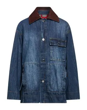 Max & Co. Denim Trucker Jacket With Leather Collar