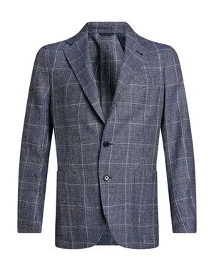 TOMBOLINI Blazer Size Virgin Wool, Linen - Blue