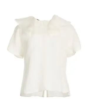 Emporio Armani Silk Organza Ruffled Top