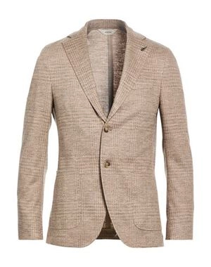 PAOLONI Blazer Size Virgin Wool, Cotton - Beige