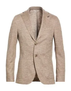 PAOLONI Blazer Size Virgin Wool, Cotton - Beige