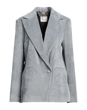 MANILA GRACE Single-breasted Corduroy Blazer - Grey