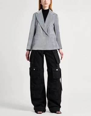 MANILA GRACE Single-breasted Corduroy Blazer - Grey