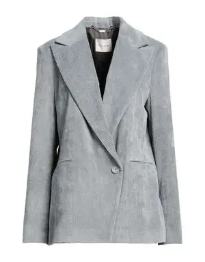 MANILA GRACE Single-breasted Corduroy Blazer - Grey
