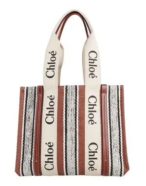 Chloé Linen And Calfskin Jacquard Tote Bag